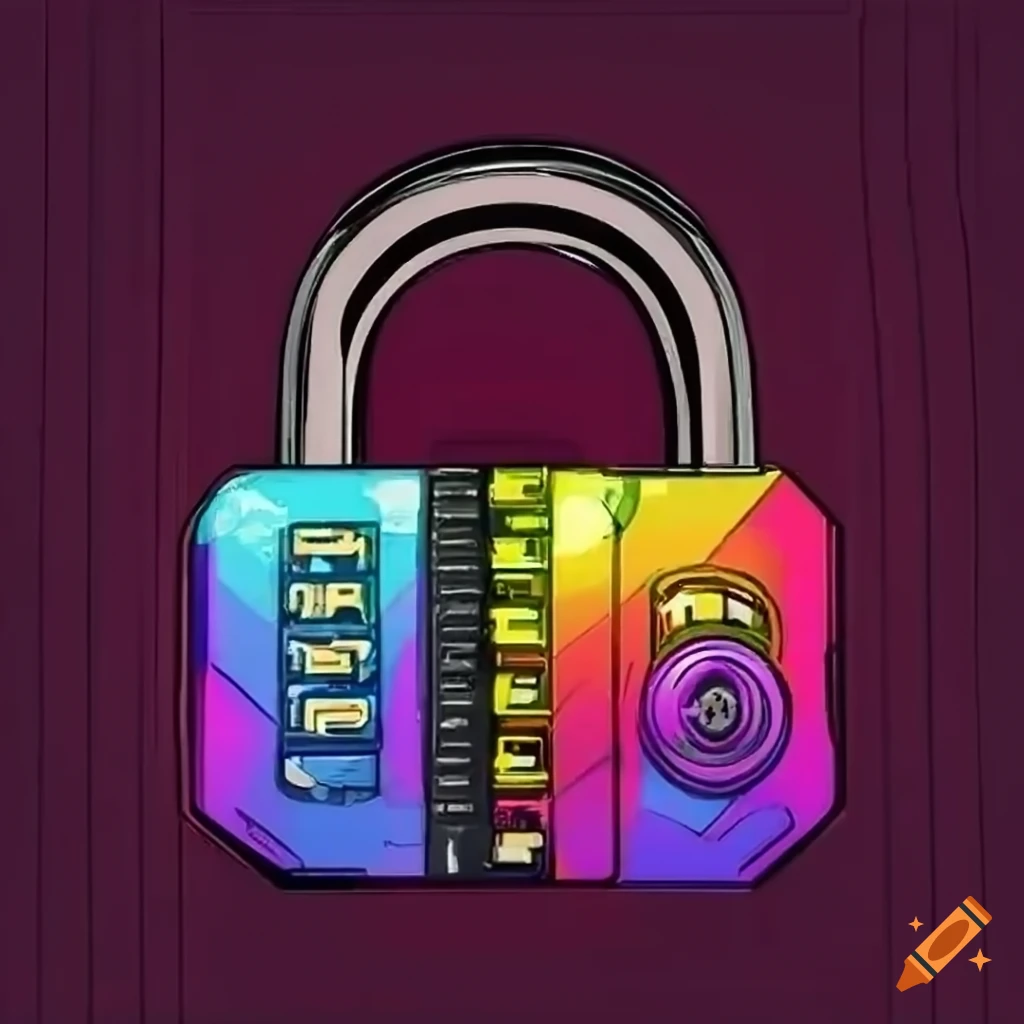 Futuristic Cyberpunk 2077 style combination lock with letters on Craiyon