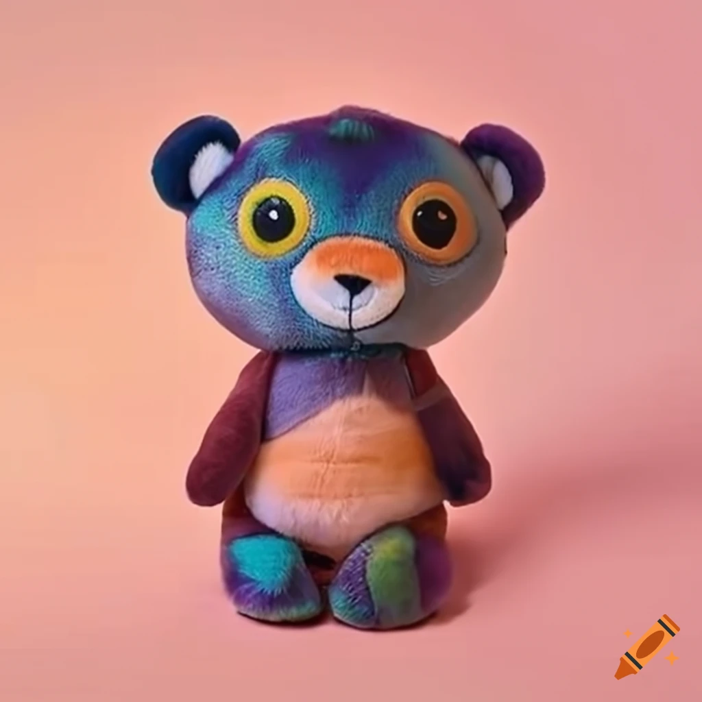 Intricate plush design featuring a blend of elements like bears ...