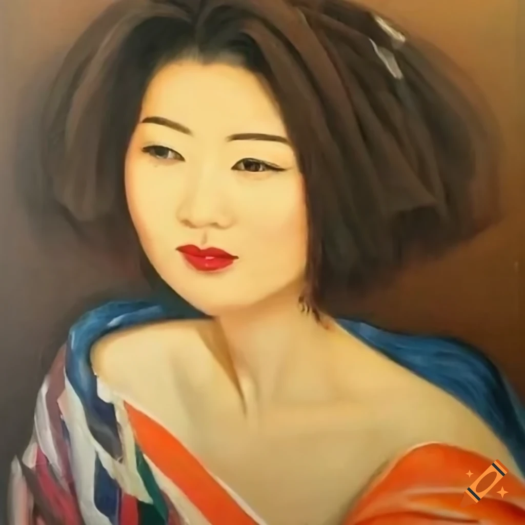 Vintage portrait of Miss Lin Sushenji being talkative at 10:05 on Craiyon