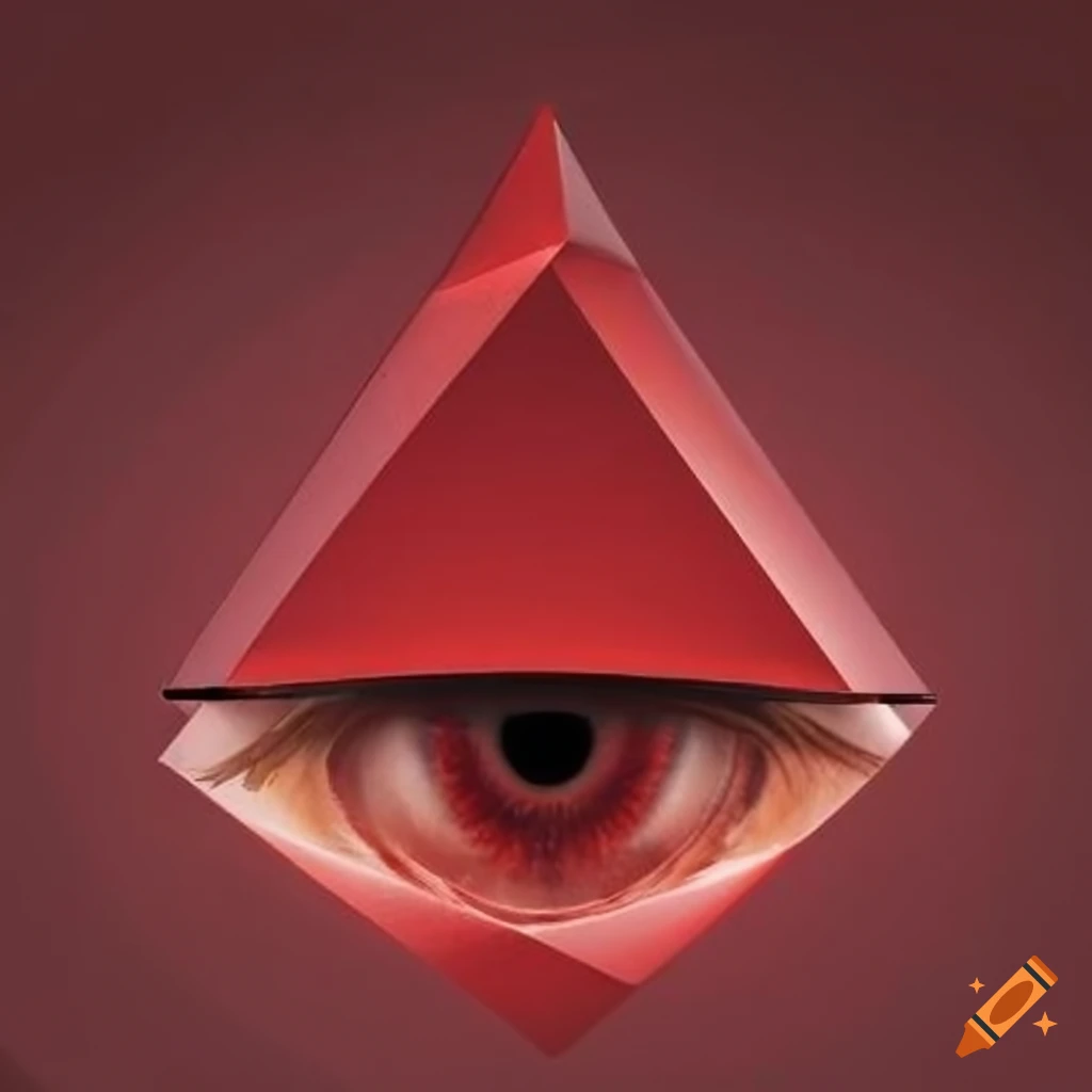 Red triangle with open eye symbol on Craiyon