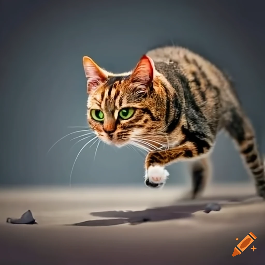 Cat chasing a mouse on Craiyon