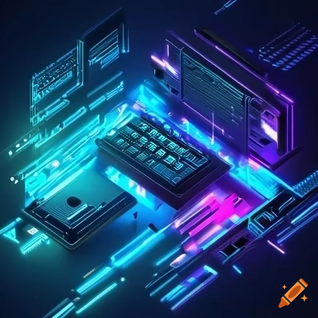 Abstract futuristic computer design on Craiyon