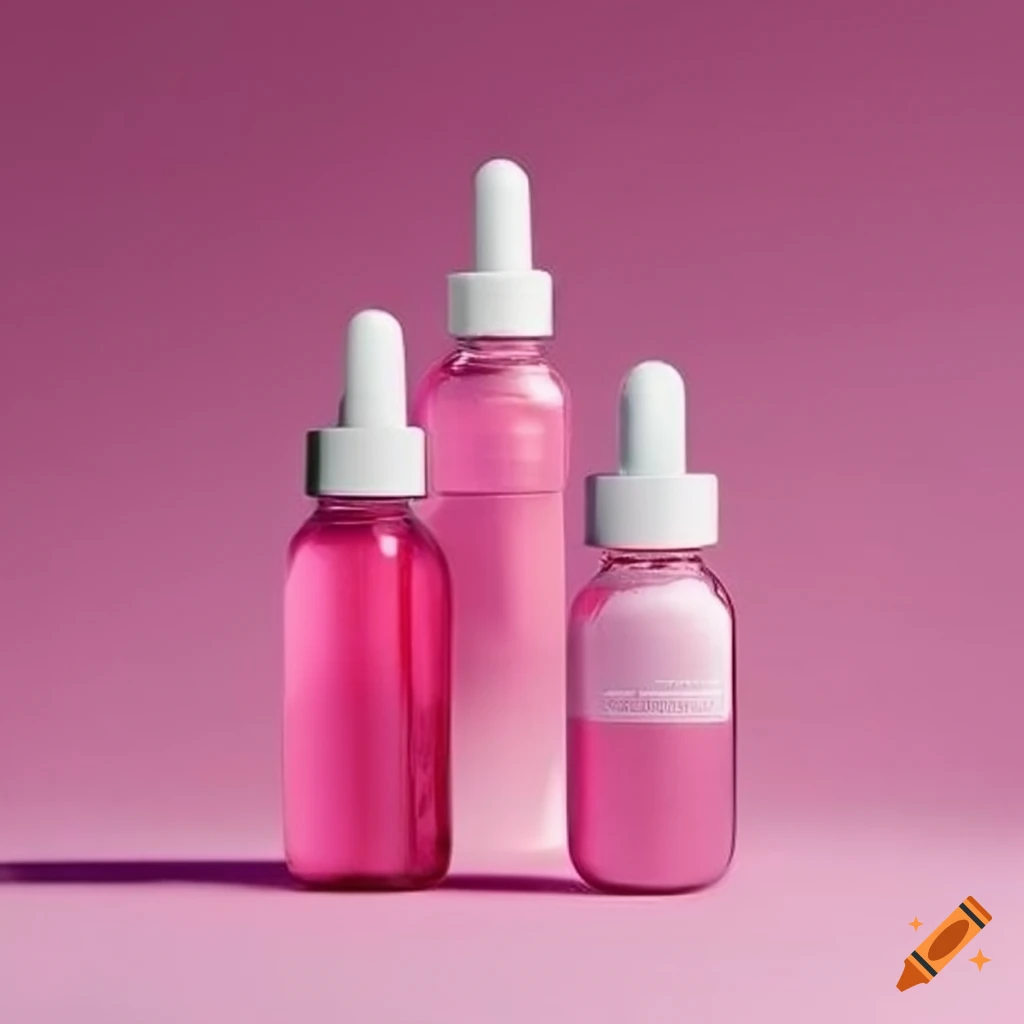 Pink skincare serum bottles on Craiyon