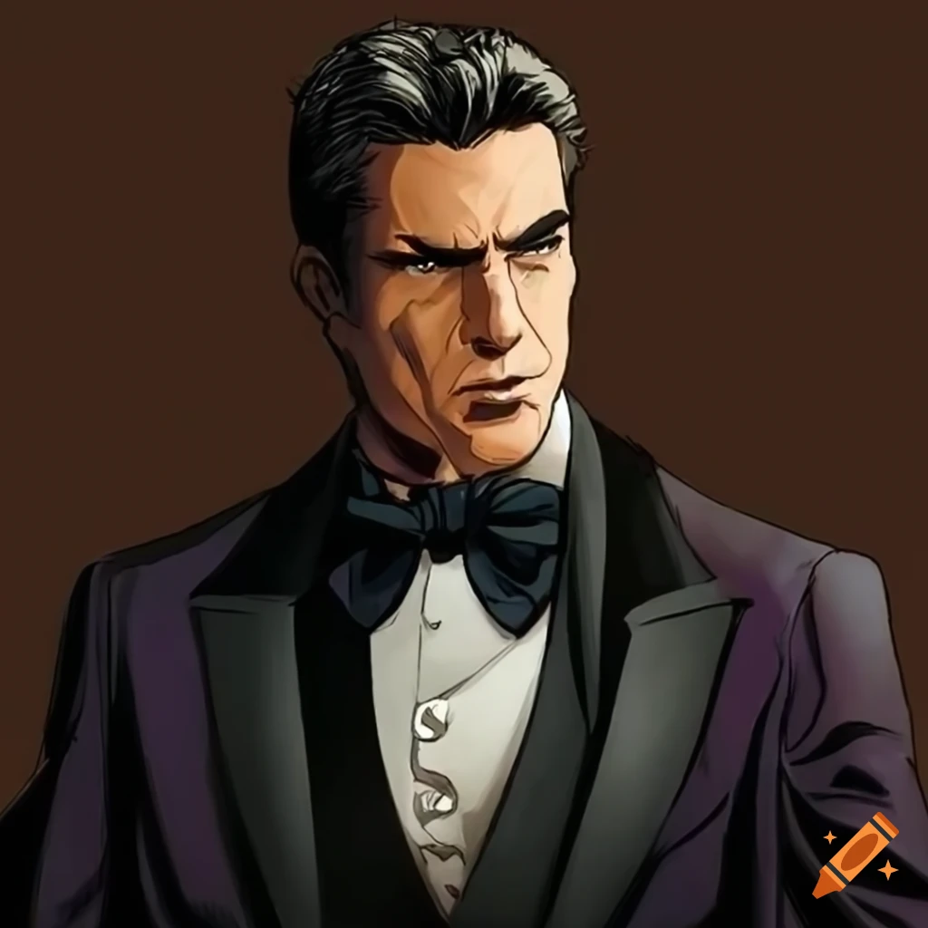 Bruce wayne in formal suit on Craiyon