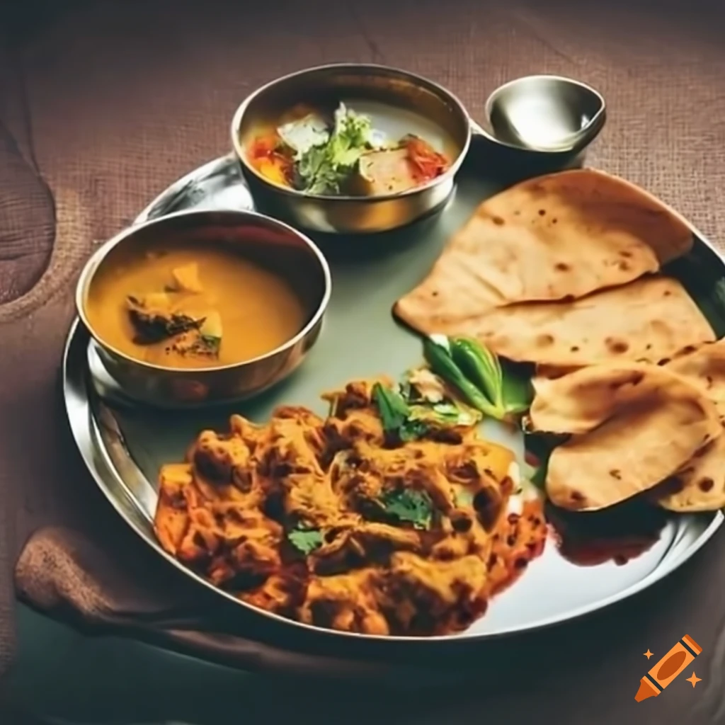 Indian plant-based thali on Craiyon
