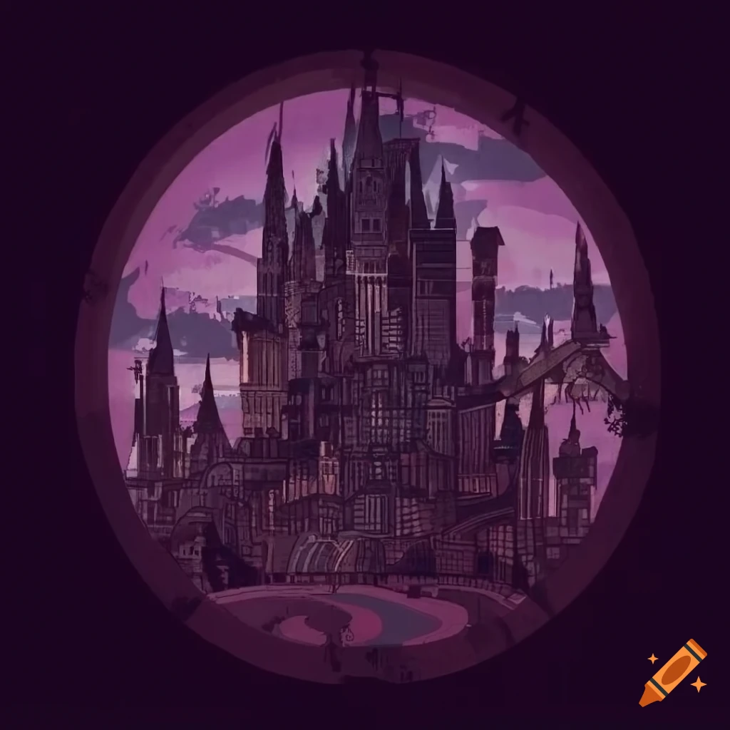 Detailed map of the fictional city of Perdition with medieval and ...