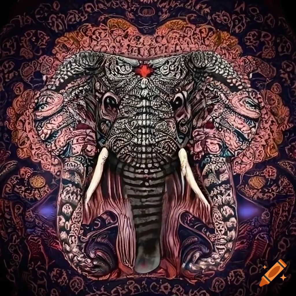 Elephant mandala design on Craiyon