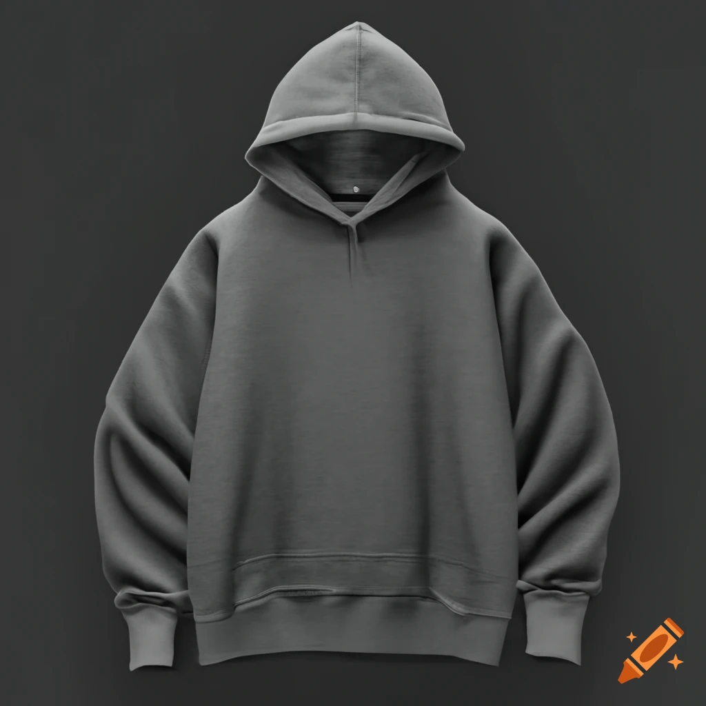 Baggy minimalist sweater hoodie mock-up on Craiyon