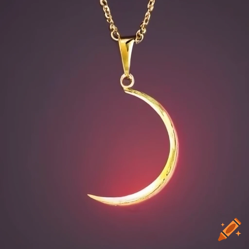Red crescent moon necklace on Craiyon