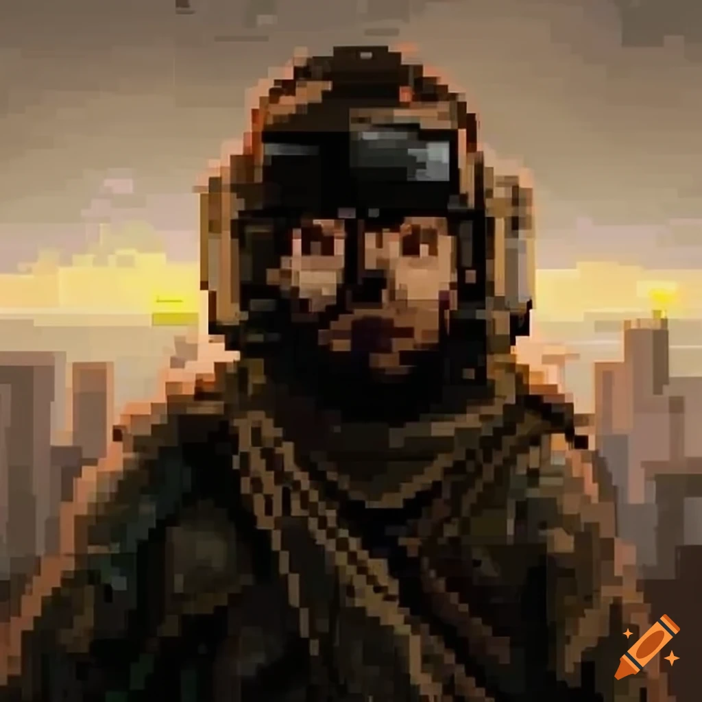 Intense co-pilot in post-apocalyptic 32-bit pixel art on Craiyon