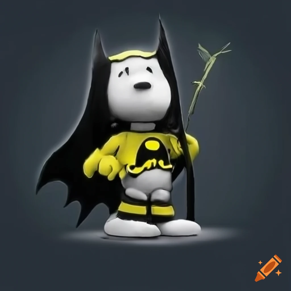 Snoopy dressed as batman on Craiyon