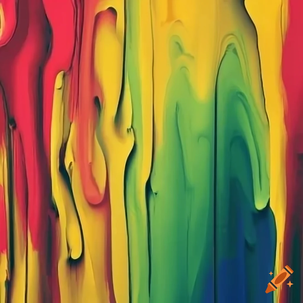 Reggae colors painted on a wall on Craiyon