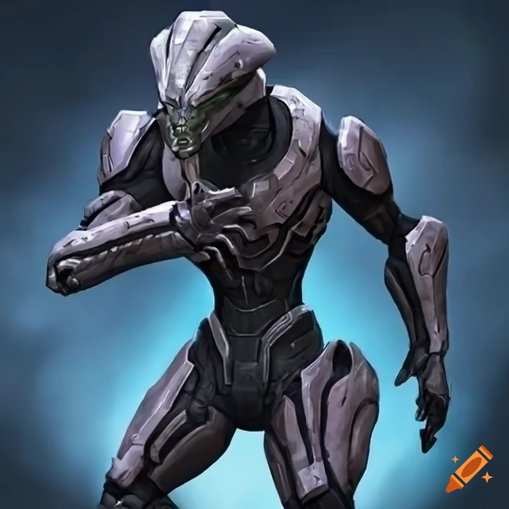 Female Sangheili ultra warrior from Halo video game series on Craiyon