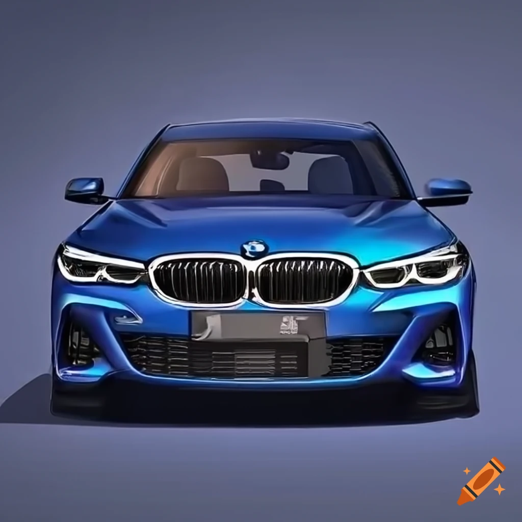 Blue bmw m340i sports car artwork on Craiyon