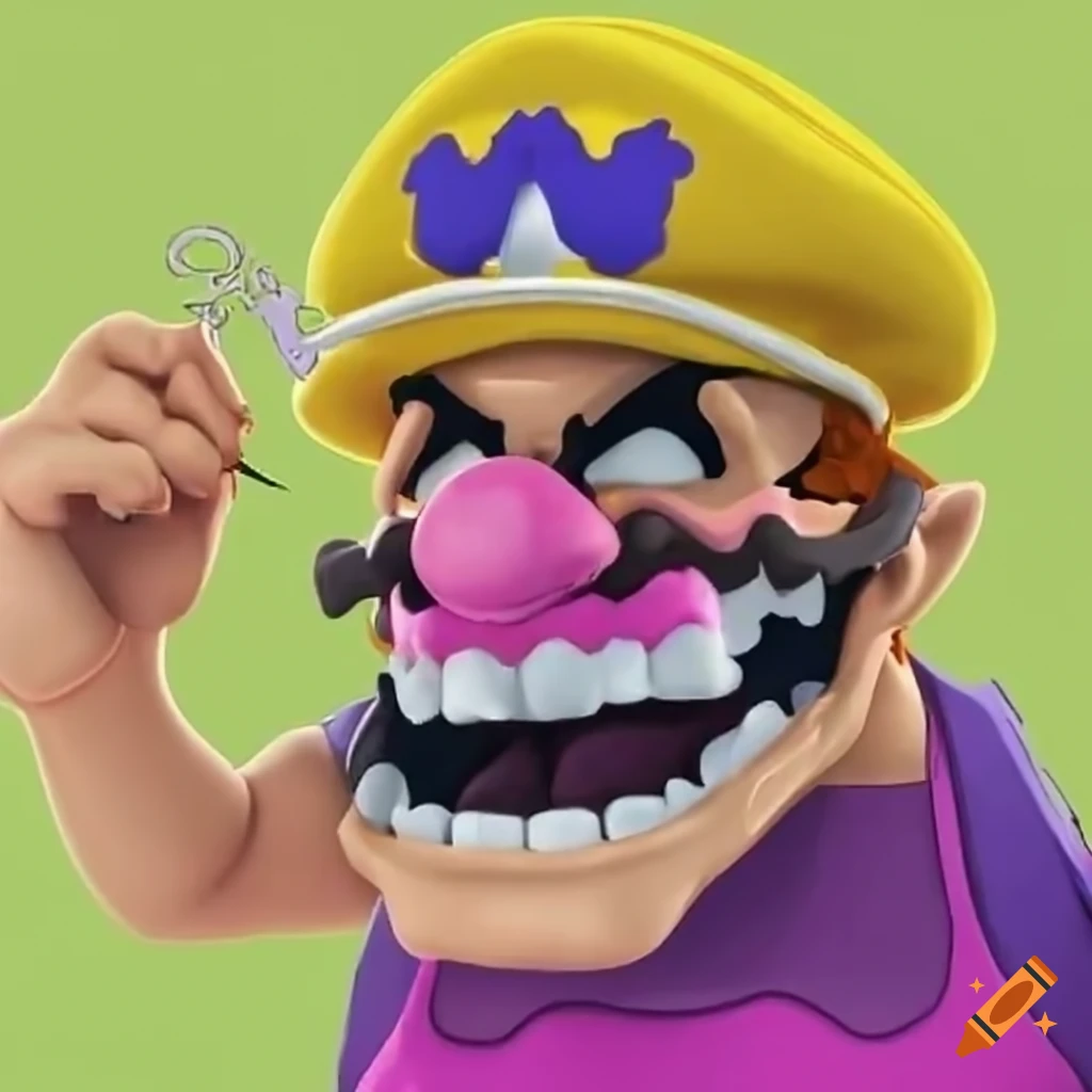 Wario enjoying a bean snack on Craiyon