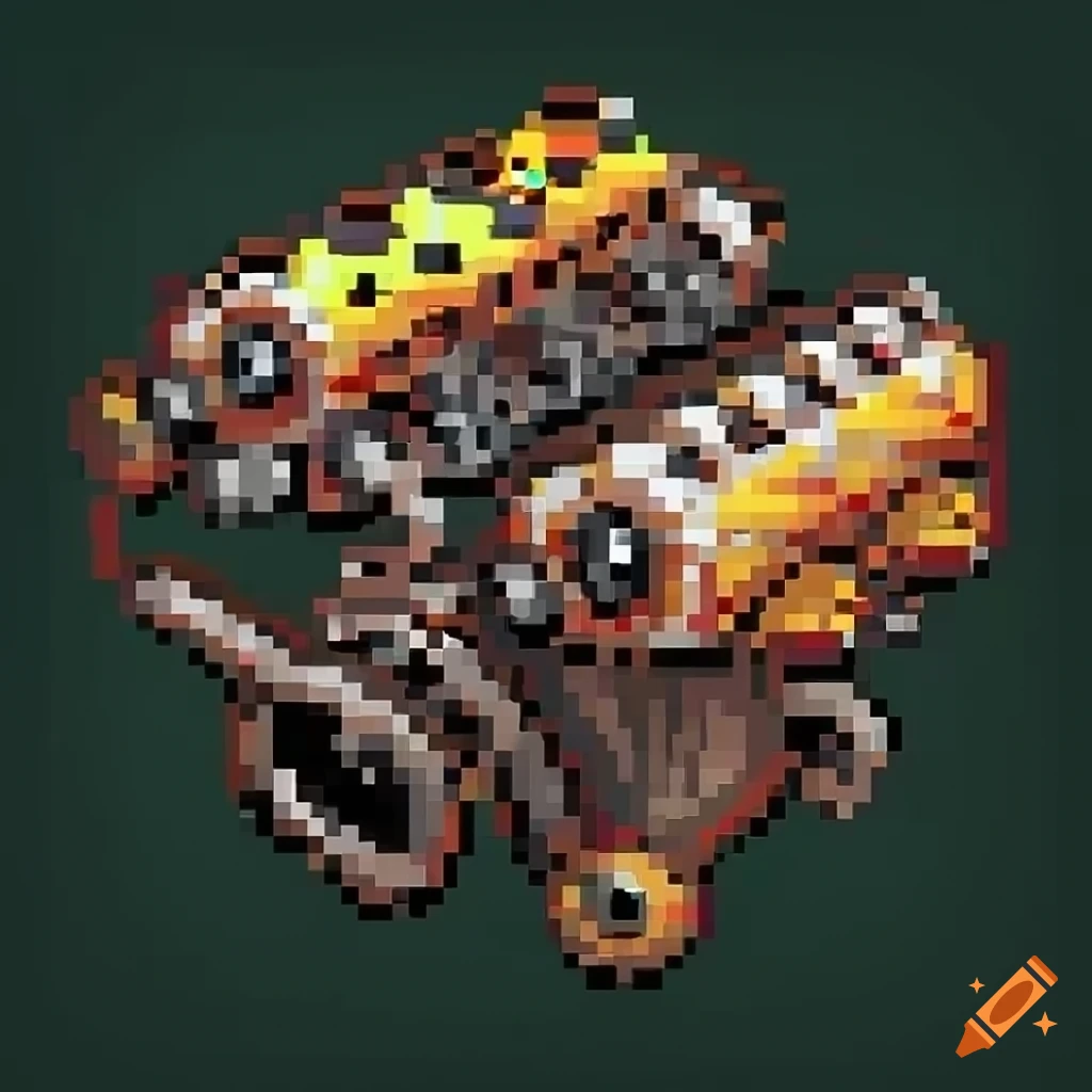 Post-apocalyptic radioactive v8 car engine in detailed pixel art on Craiyon
