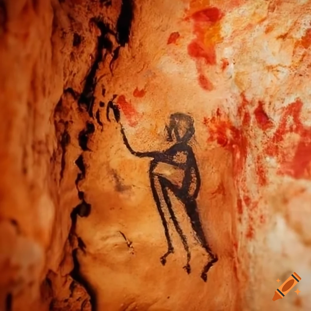 Woman painted on a cave wall on Craiyon