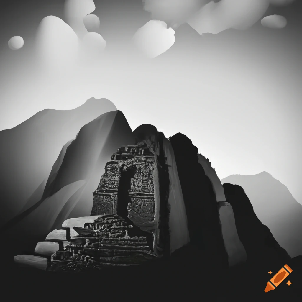Inca civilization in black and white on Craiyon