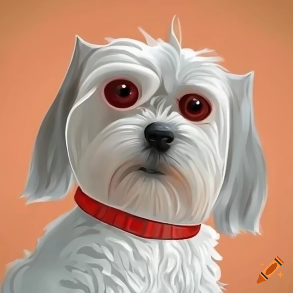 Meme cartoon maltese dog on Craiyon