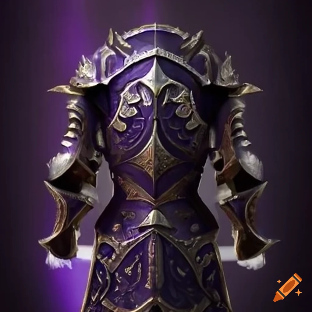 Front view of adorned magic armor on Craiyon