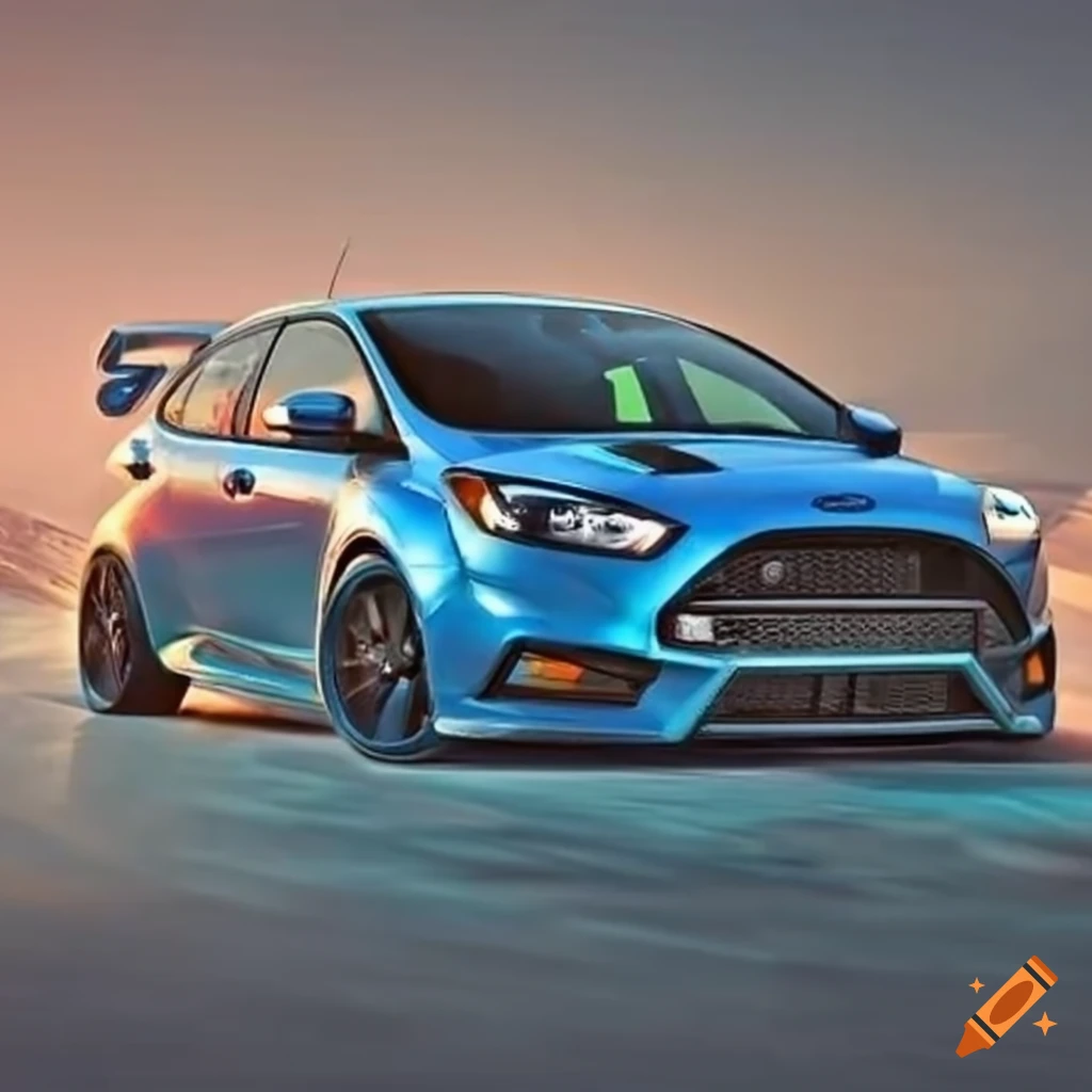 Blue ford focus rs car for need for speed fans on Craiyon