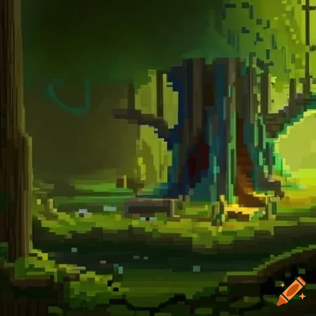 8 bit fantasy forest scene on Craiyon
