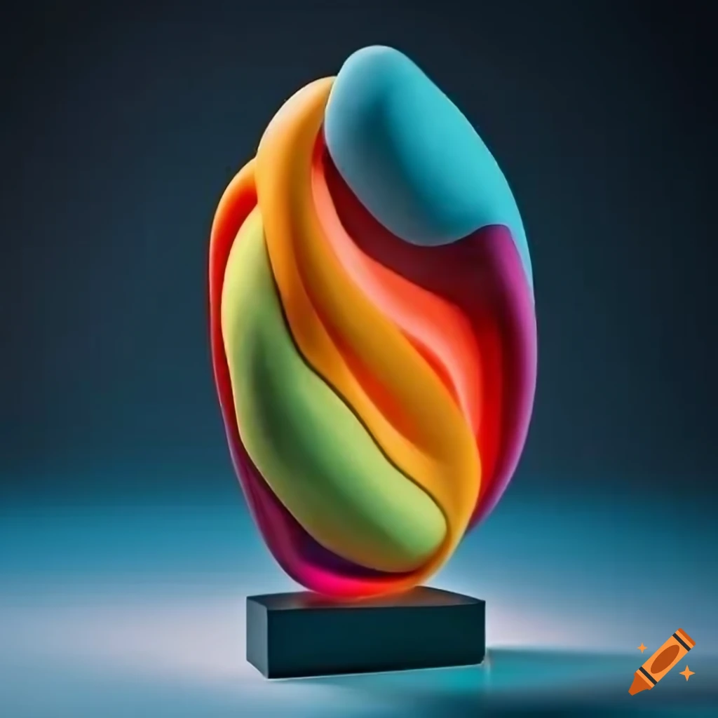 Colorful abstract sculpture with unique shapes in 4k resolution on Craiyon
