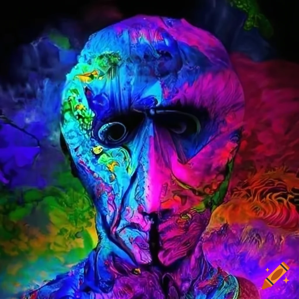 Boeing 747 with a psychedelic design on Craiyon