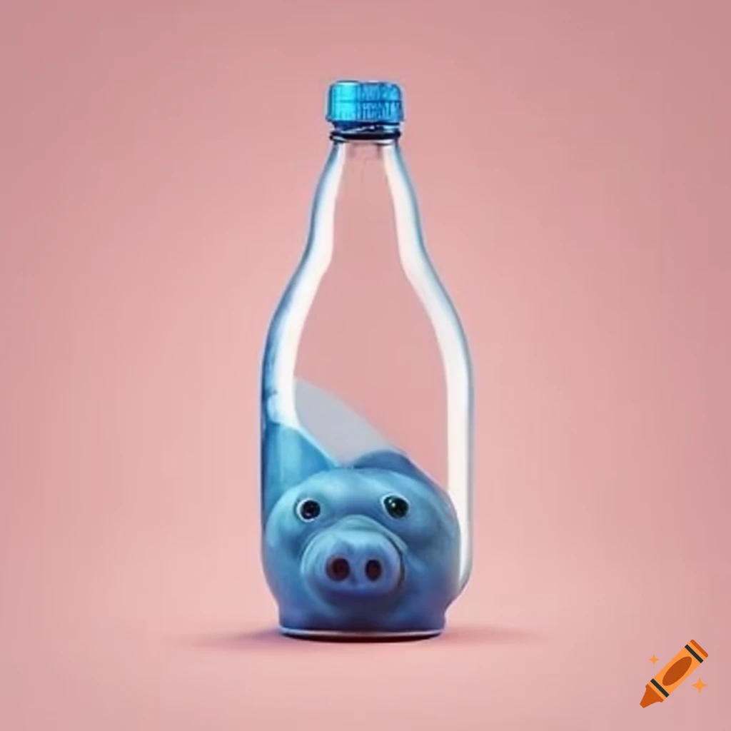 Hybrid pig soda bottle on Craiyon