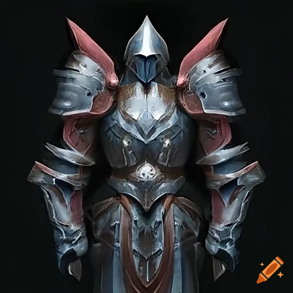 Front view of majestic magic armor on Craiyon