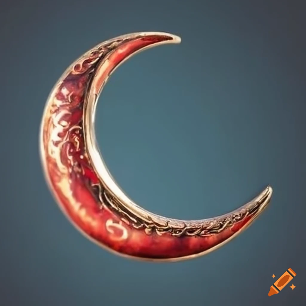 Red crescent half moon turkish jewelry on Craiyon
