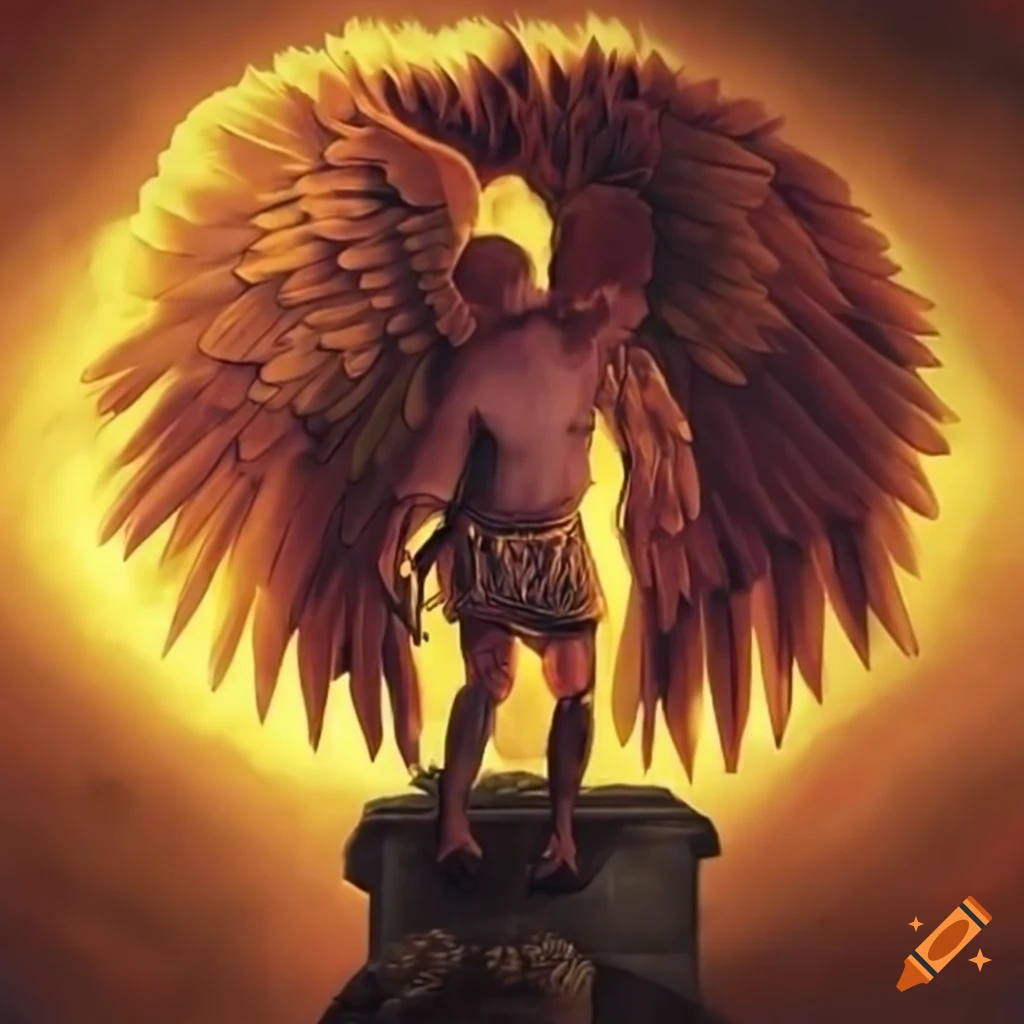 Icarus punching the sun in a whimsical depiction on Craiyon