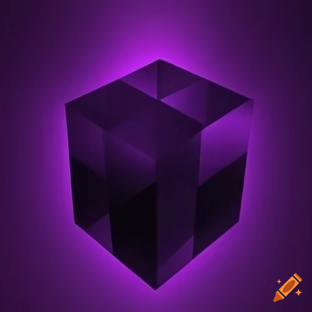 Abstract purple cube in a mysterious void on Craiyon