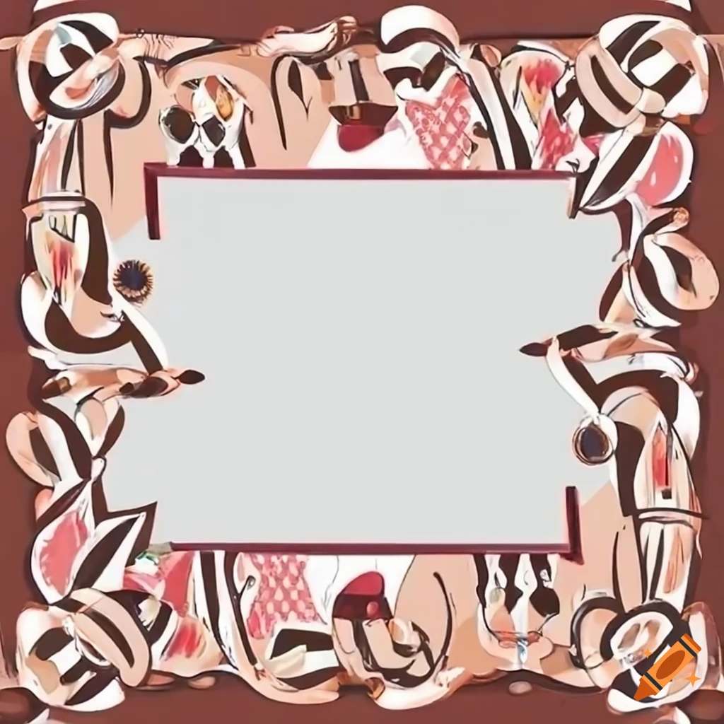 Playful prize frame decorated with kitchenware on Craiyon