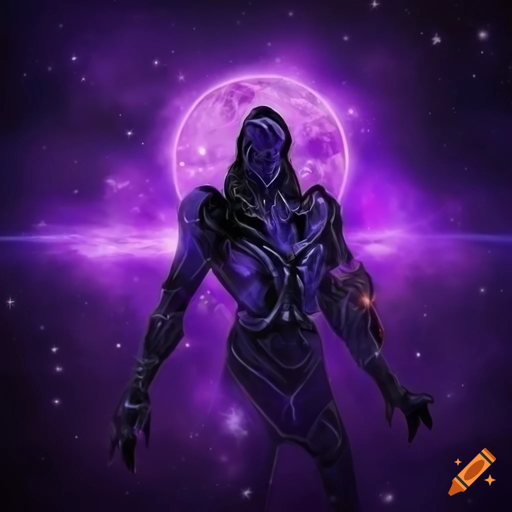 Purple space god on Craiyon