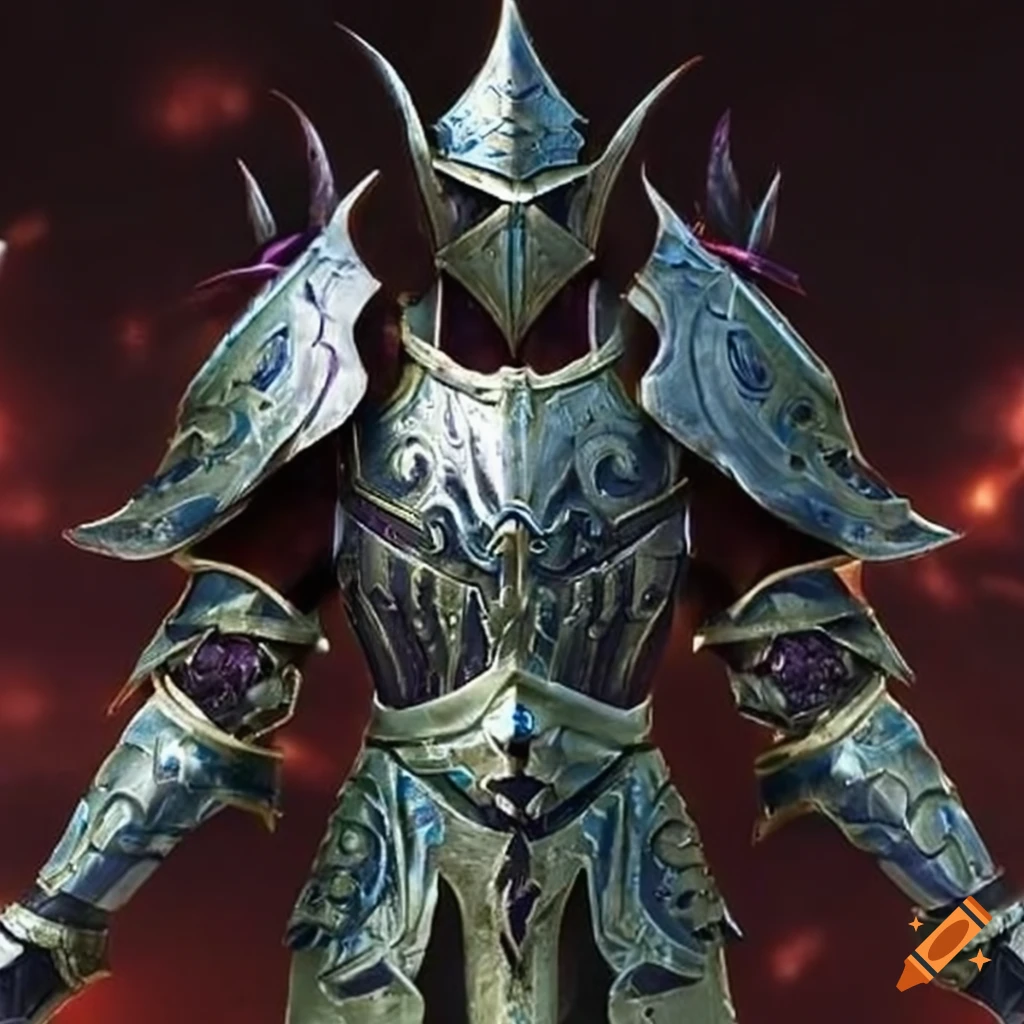 Exalted magic armor frontal view on Craiyon