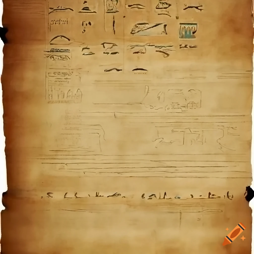 Ancient egyptian scroll on Craiyon