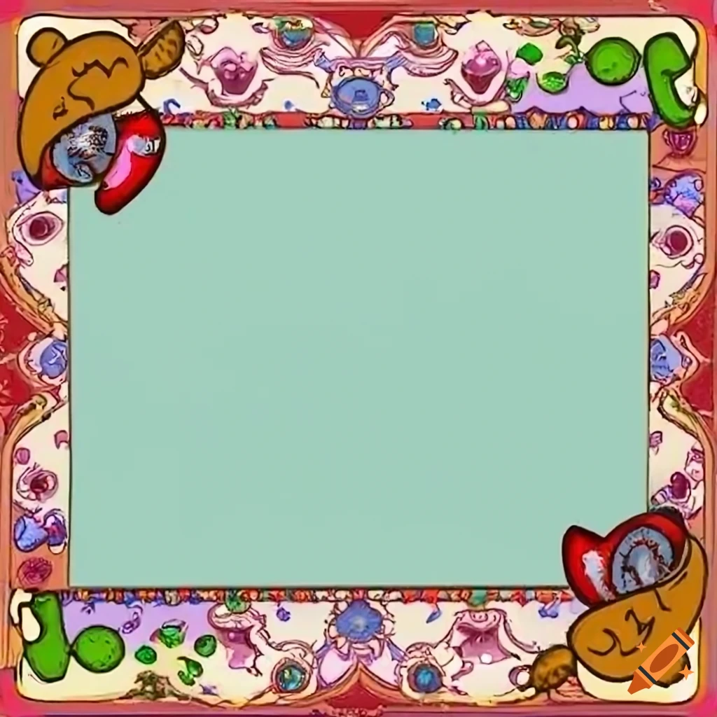 Colorful and playful childish frame on Craiyon