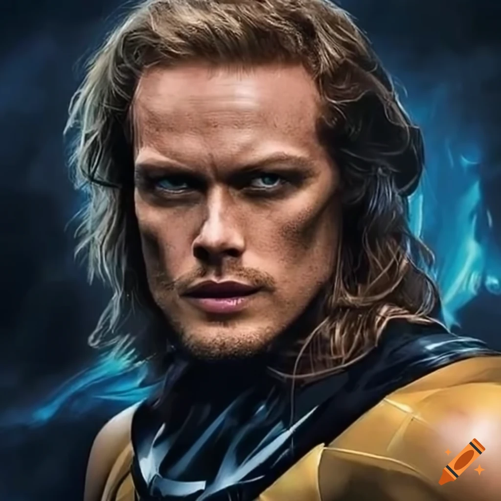 Sam heughan as sentry character in marvel adaptation on Craiyon