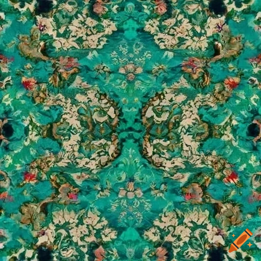Floral green carpet pattern on Craiyon