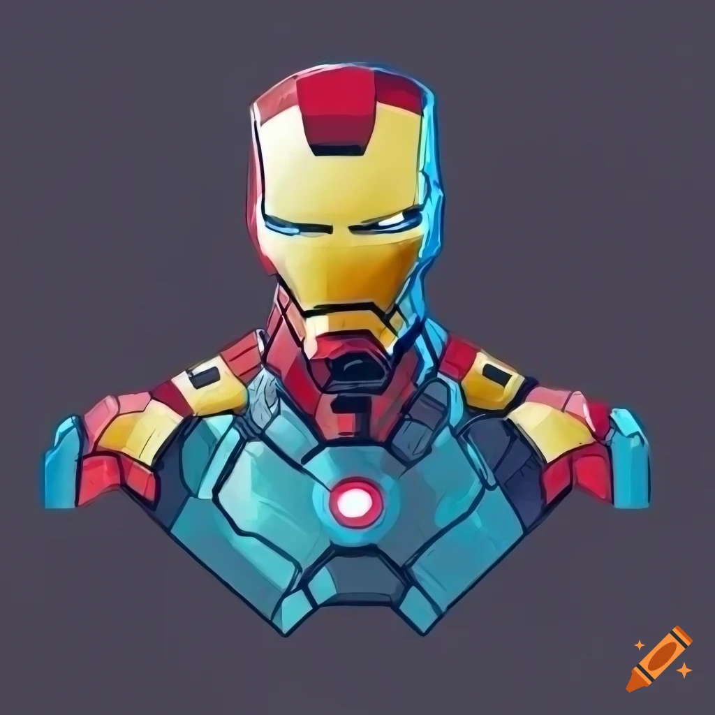 Infographic of detailed iron man suit armor on Craiyon