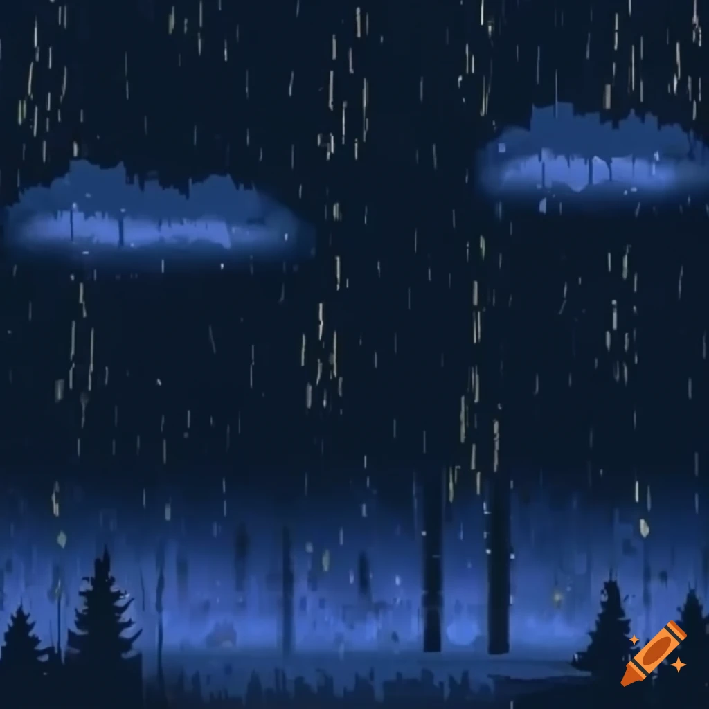 Rain wallpaper in pixel art style on Craiyon