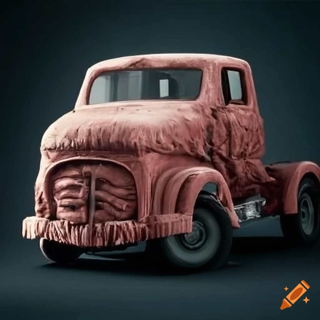 Flesh-made truck with a living appearance on Craiyon