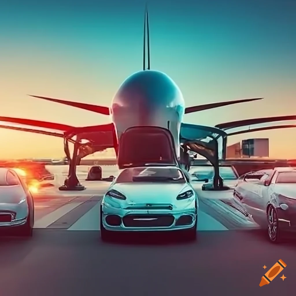 Car rental office of SKY RENT A CAR company at airport on Craiyon