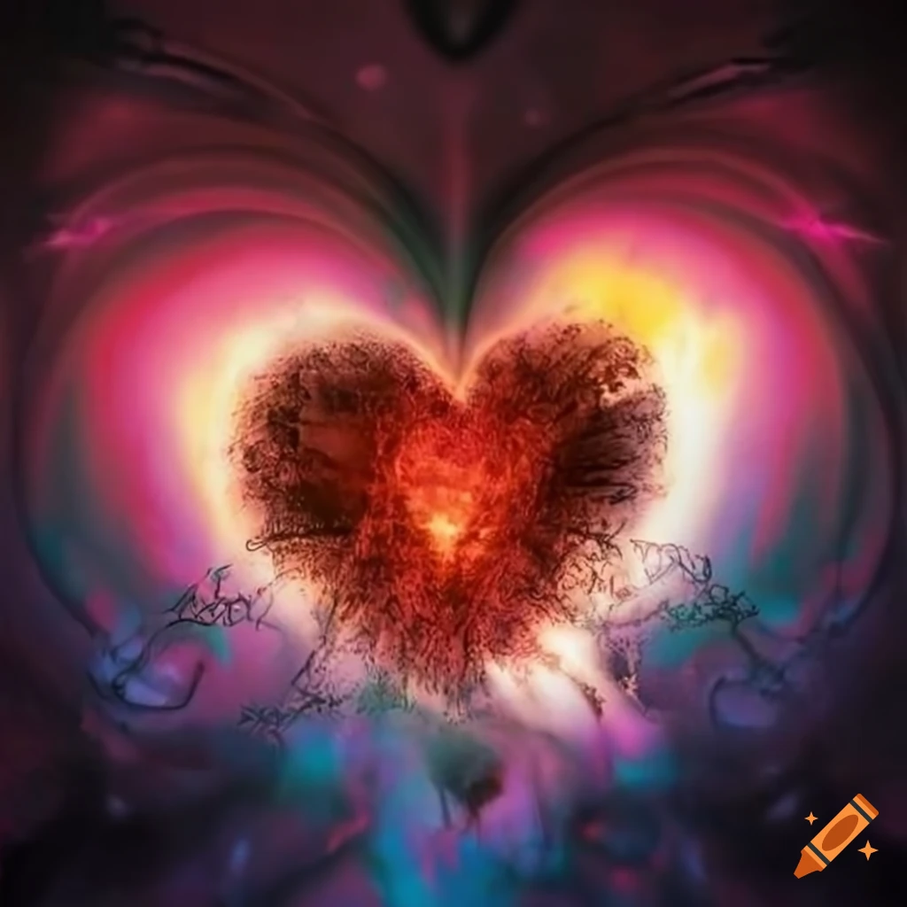 Illustration of a soul heart on Craiyon