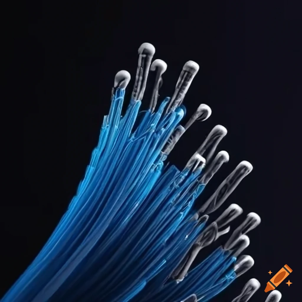 Dark fiber optic cables twisted together in a pile on Craiyon