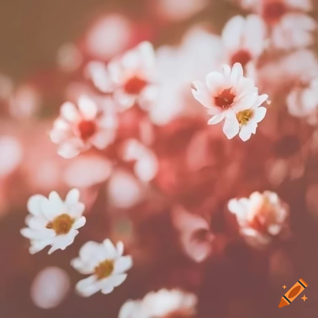 Spring-colored flowers with red and white tones, zoomed in on a petal ...