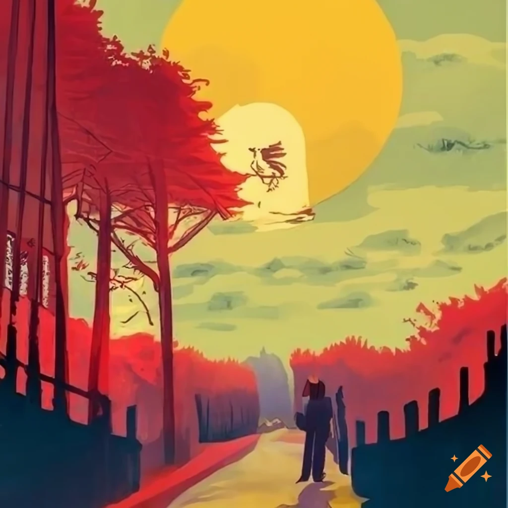 Vintage travel poster with graphic novel style featuring Moomin Valley ...