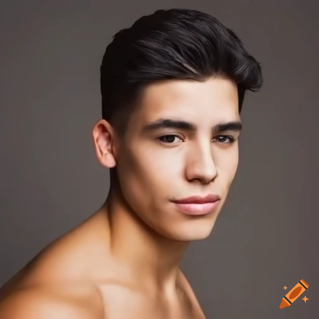 Sensual Hispanic young man with a toned slender build and alluring ...