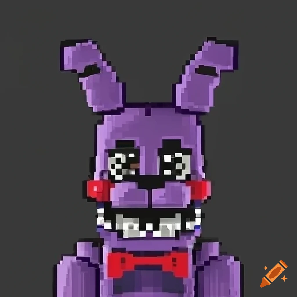 Pixel art of Bonnie from Five Nights at Freddy's using Minecraft blocks ...